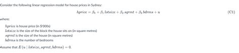 Solved Consider The Following Linear Regression Model For Chegg