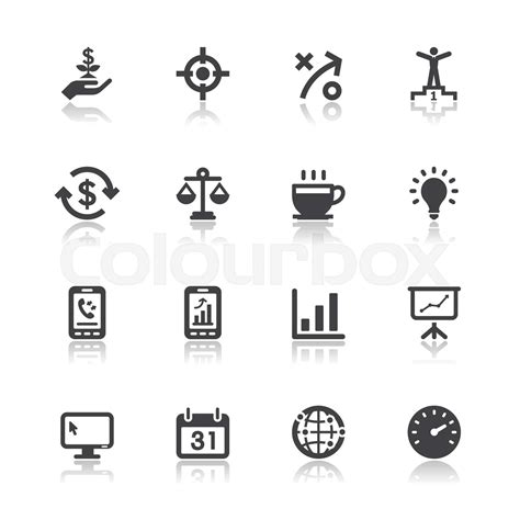 Business And Finance Icons With White Background Stock Vector Colourbox