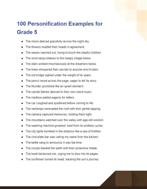 Personification Examples