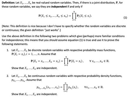 Solved Definition Let X1 Xn Be Real Valued Random