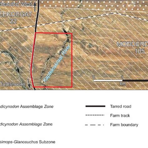 Map Of The Type Locality Of The Eodicynodon Assemblage Zone On The Farm Download Scientific