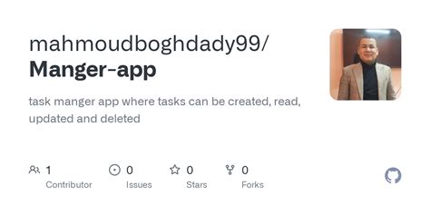 Github Mahmoudboghdady99manger App Task Manger App Where Tasks Can Be Created Read Updated