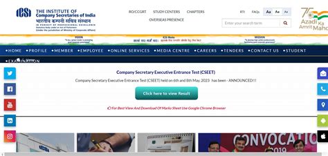 icsi cseet result 2023 live updates cseet may result out at