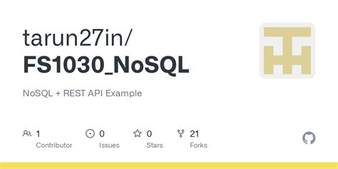 Github Tarun27infs1030nosql Nosql Rest Api Example