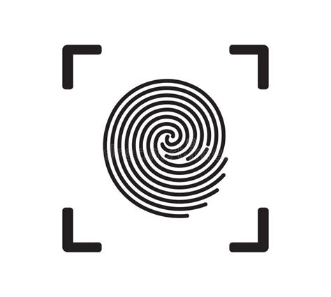 Fingerprint Icon Set Finger Print Identity Symbol Thumbprint Sign Stock Vector Illustration