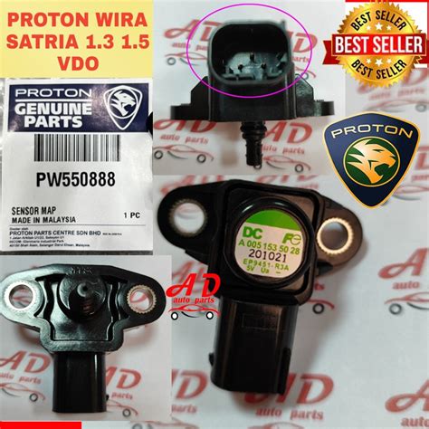 Genuine Proton Map Sensor Proton Wira Satria 1 3l 1 5l 4g13 4g15 Vdo Pw550888 Manifold Air