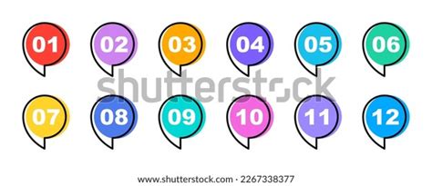 Number Pointer Vector Set Bullet Points Stock Vector Royalty Free Shutterstock