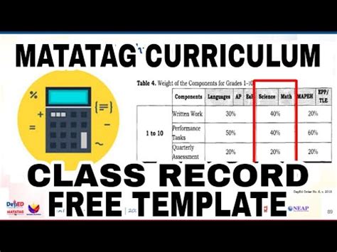 Class Record For MATATAG Curriculum YouTube