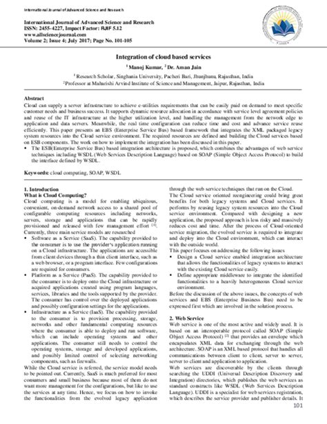 Pdf Integration Of Cloud Based Services