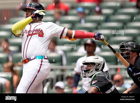 Atlanta Braves Designated Hitter Marcell Ozuna 20 Hits An Rbi Double