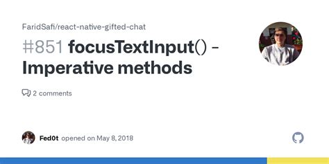 FocusTextInput Imperative Methods Issue FaridSafi React Native Gifted Chat GitHub