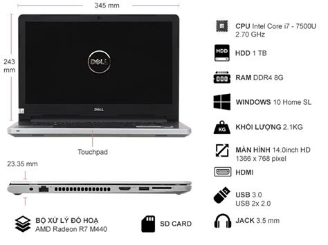 Laptop Dell Inspiron 14 5468 70119161 Giá Rẻ Nguyễn Kim