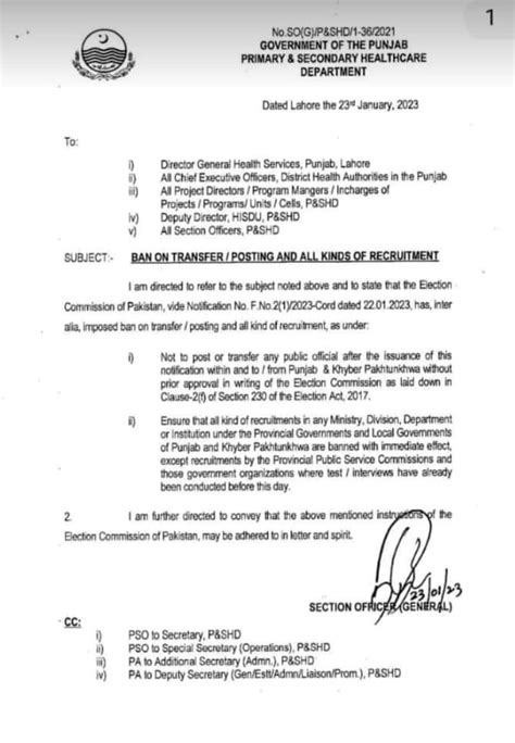 Ban On Transfer Posting And All Kind Of Recruitment Galaxy World