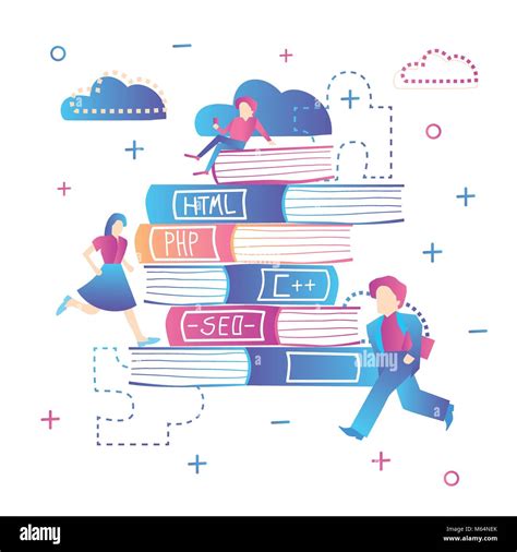 Online Education Learning Web Design Coding And Seo Vector