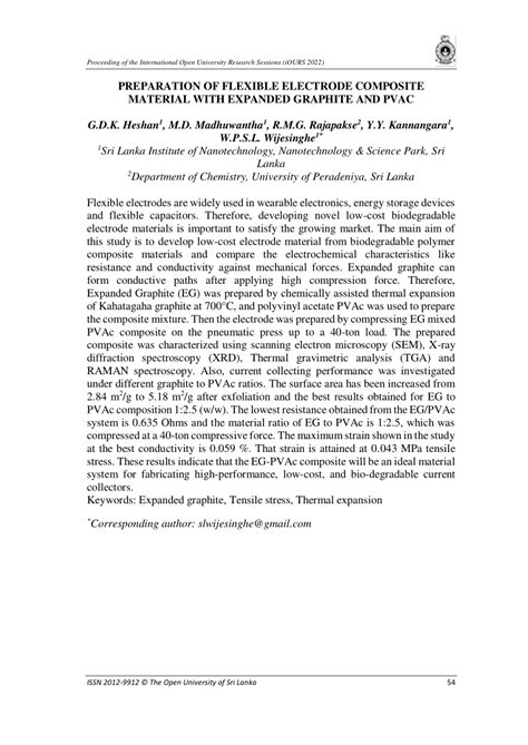 Pdf Preparation Of Flexible Electrode Composite Material With
