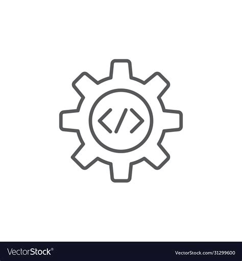 Custom Coding Symbol Programming Icon Isolated Vector Image