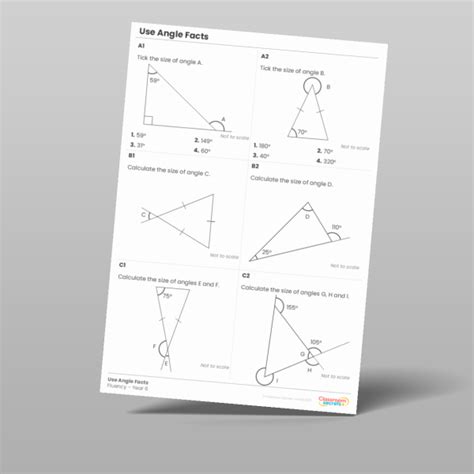 Year 6 Use Angle Facts Fluency Matrix Resource Classroom Secrets