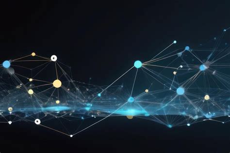 Abstract digital network with glowing nodes and connections on a dark ...