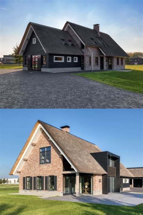 Landelijke Villa Met Riet Boerderij Stijl Huizen Huis Buitenkant Boerderij Ontwerp