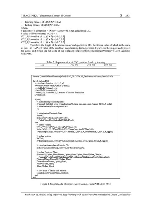 Prediction Of Rainfall Using Improved Deep Learning With Particle Swarm