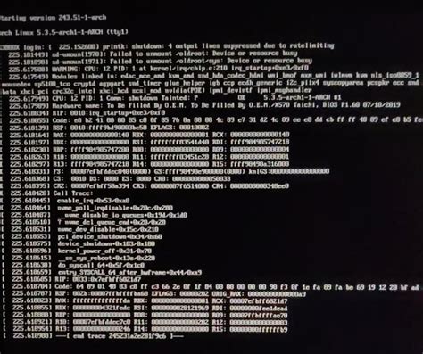 Kernel Fault On Shutdownreboot Rarchlinux