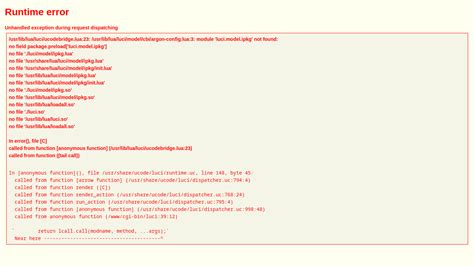 ucode exception when accessing overview page · issue 6123 · openwrt