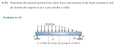 [solved] 4 10 Determine The Internal Normal Force Shear