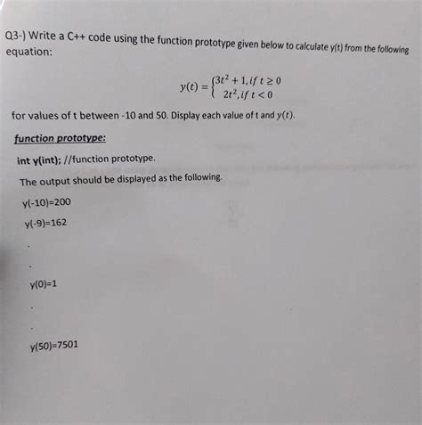 Solved Q3 Write A C Code Using The Function Prototype