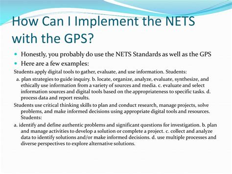 PPT NETS Standards PowerPoint Presentation Free Download ID