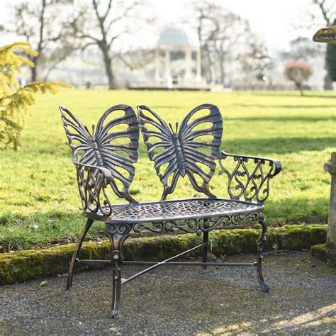Flutter Butterfly Design Two Seater Bench Black Country Metalworks