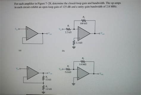 solved for each amplifier in figure 7 28 determine the