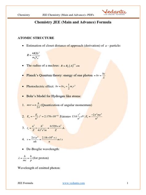 Important Formulas For Jee Main And Advanced Download The Pdf Pdf