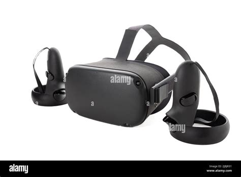 Close Up Of A Set Of Virtual Reality Devices Joysticks And VR Glasses Isolated On A White
