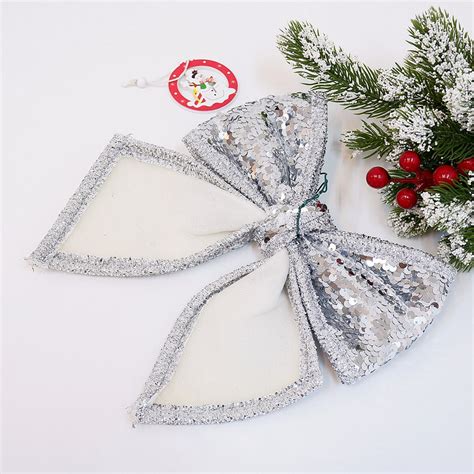 Голямо червено злато блестяща коледна панделка лък коледна елха