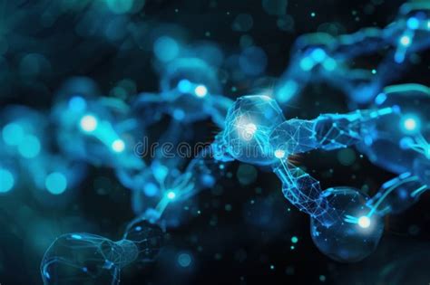 Molecular Structure Illuminated By Blue Light Showcases Intricate