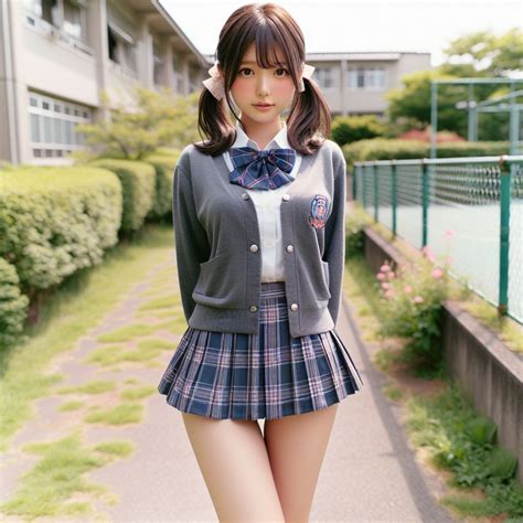 Schoolgirl In Short Skirt Trendy Fashion For Girls Ai Art Generator