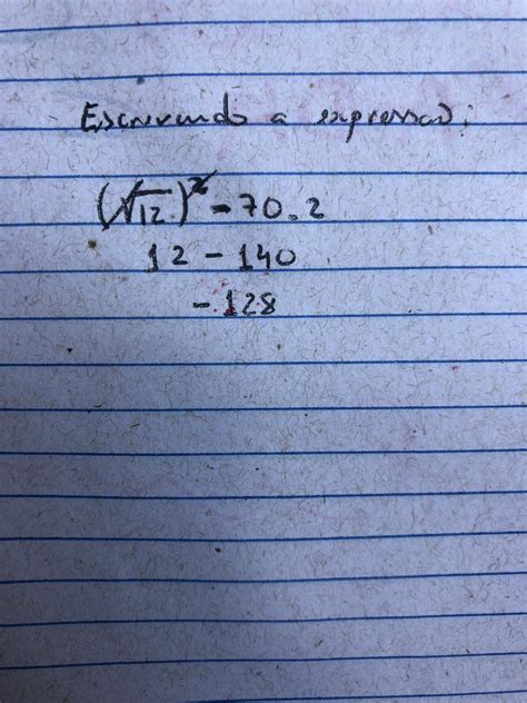 Qual O Valor Da √12 Elevado A 2 70 2 Por Favor Br