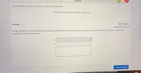 Solved Correct Use Variables To Rewrite The Given Compound