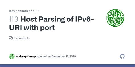 Host Parsing Of Ipv6 Uri With Port · Issue 3 · Laminaslaminas Uri · Github