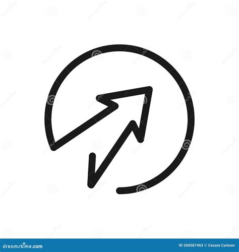 Thin Line Arrow Symbol Stock Vector Illustration Of Cartoon
