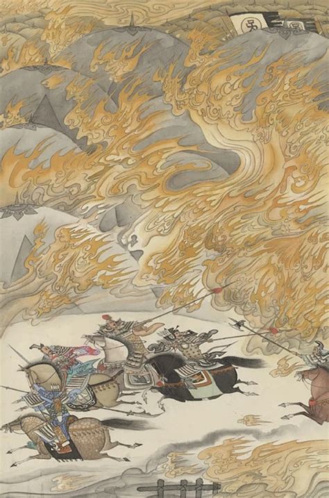 陈全胜《三国演义》插图（选） 上世纪八九十年代中国邮政发行的《三国演义》邮票也为陈先生设计，十分精彩 插图遇见艺术