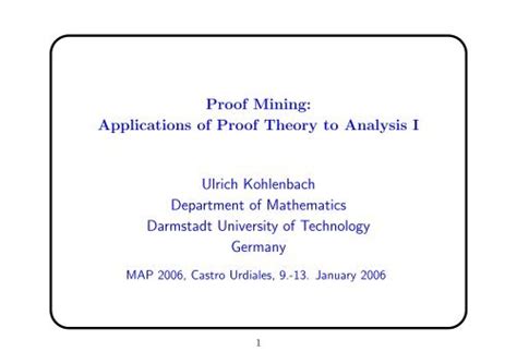 Proof Mining Mathematics Algorithms And Proofs