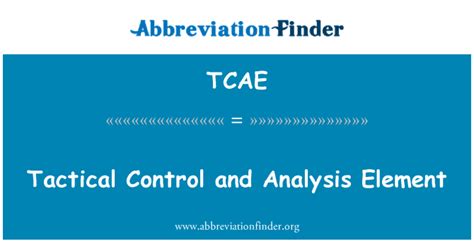 Tcae Significa Elemento De Análisis Y Control Táctico Tactical Control And Analysis Element