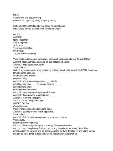 Radio Broadcasting Script Pdf Radio Broadcasting Script Pdf