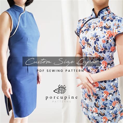 Custom Size Ladies Qipao Cheongsam Pattern Porcupine Patterns