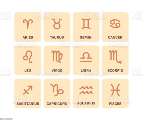 조디악 표지판 양자리 황소 자리 레오 쌍둥이 자리 처녀 자리 전갈자리 천칭자리 물병자리 궁수자리 물고기 자리 염소 자리 암 점성학 점성학적 밀교적 성격 연구 벡터 플랫