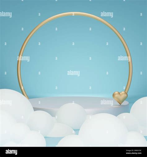 D Rendering Clouds On Blue Background Product Shot Stock Photo Alamy