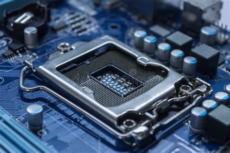 Motherboard Socket And Electronic Components Stock Photo Image Of Electronic Current 141615070