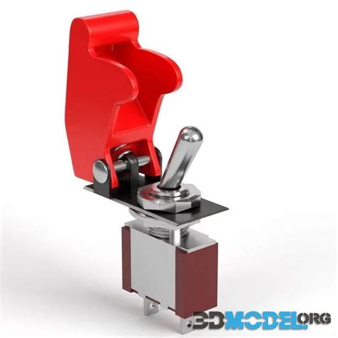 3d Model Toggle Switch With Guard 2 Pbr