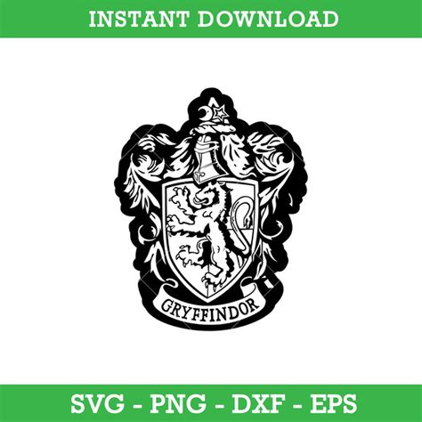 Gryffindor Emblem Outline Svg Harry Potter House Crest Svg Inspire